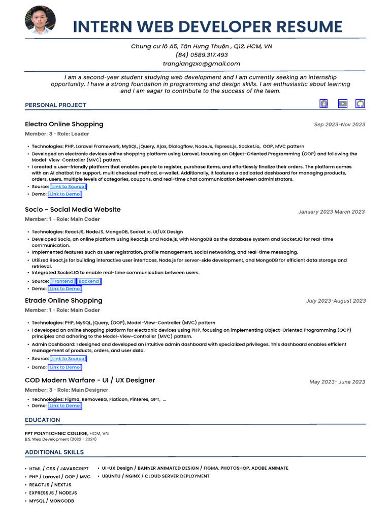 Interview Web Resume | PDF | Web Development | Model–View–Controller