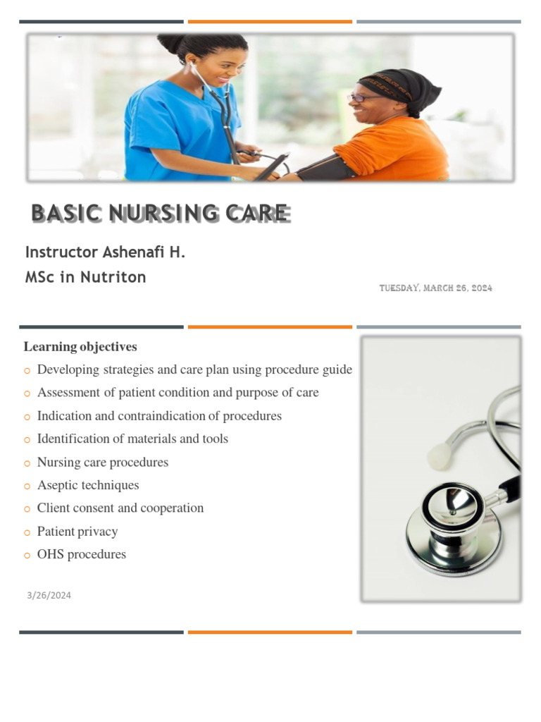 1. Introduction to Basic Nursing Care | PDF | Nursing | Infection