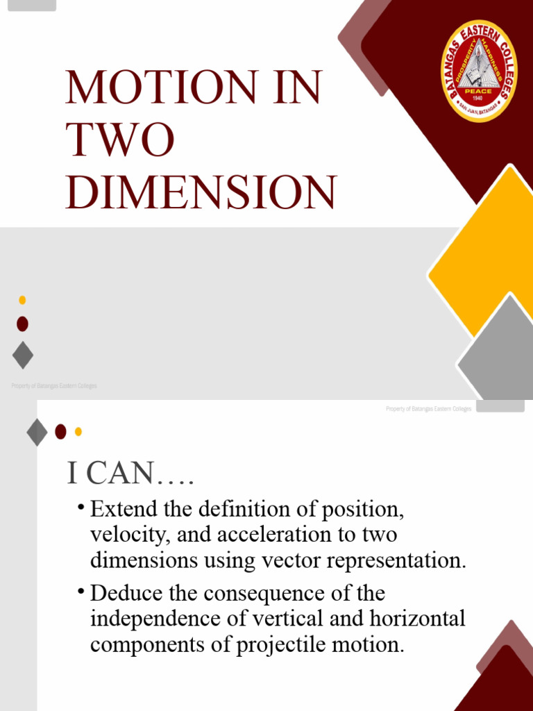 Motion in Two Dimension With Scaffold. | PDF | Projectiles | Acceleration