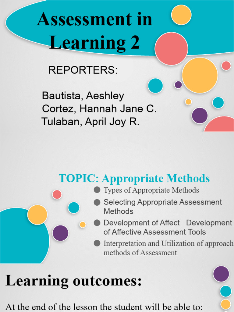 Educ 20 Assessment Report | PDF | Educational Assessment | Self Report Study