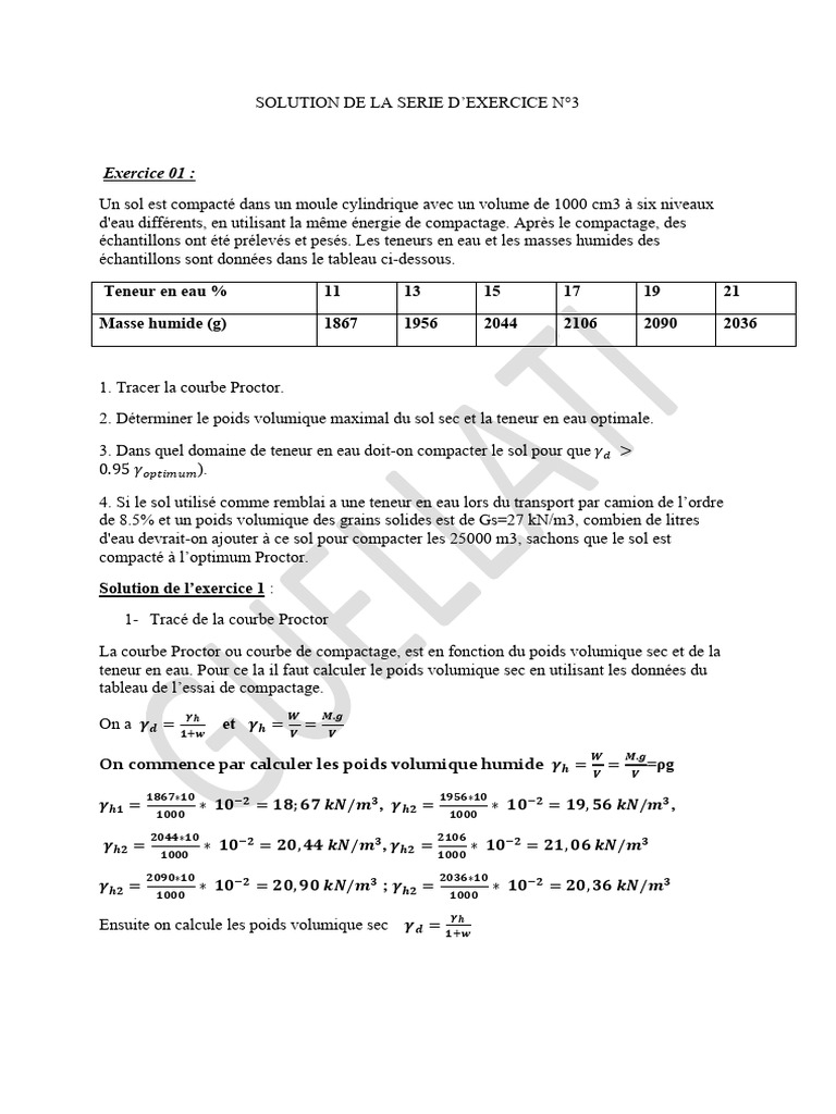Exercices sur le compactage des sols | PDF | Horticulture | Matériaux ...