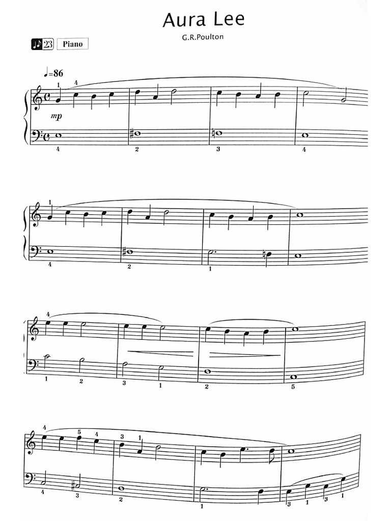 Aura Lee music | PDF