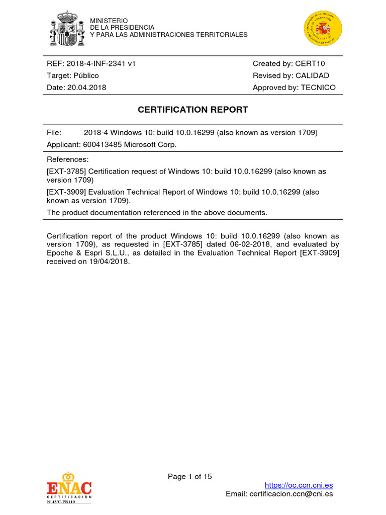 Windows 10 Certification Report 2018 | PDF | Microsoft Windows ...