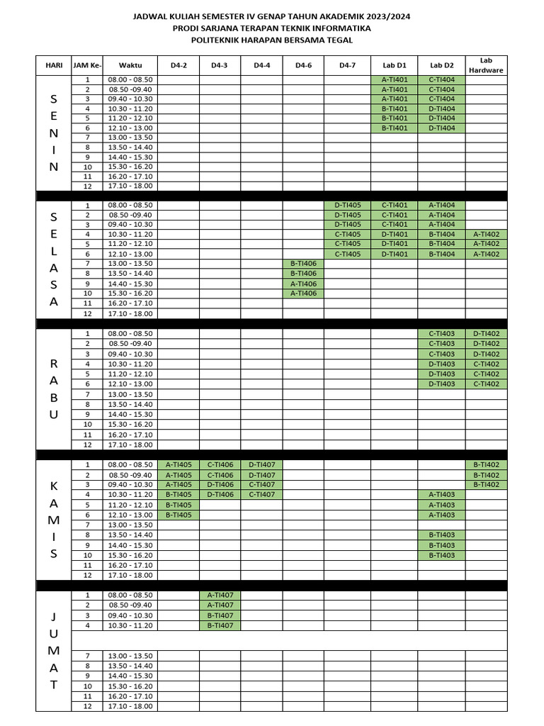 Jadwal | PDF | Technology & Engineering