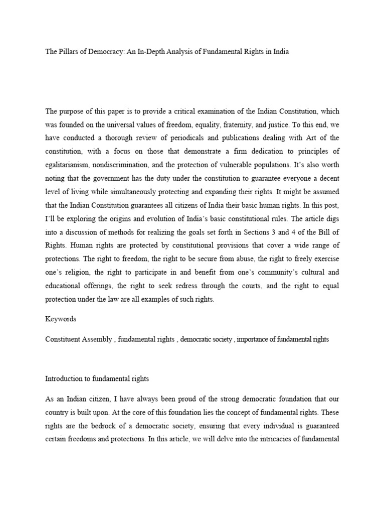 The Pillars of Democracy | PDF | Human Rights | Civil Liberties