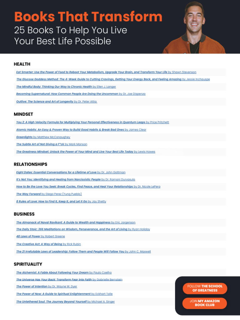 Schoolof Greatness Reading List | PDF