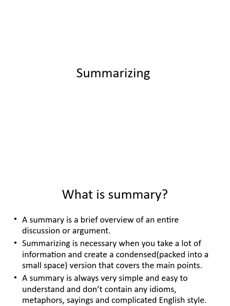 Summarizing | PDF | Engineering | Human Communication