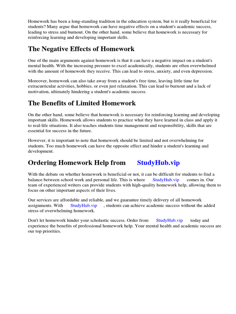Is Homework Bad Scholastic | PDF | Homework | Learning