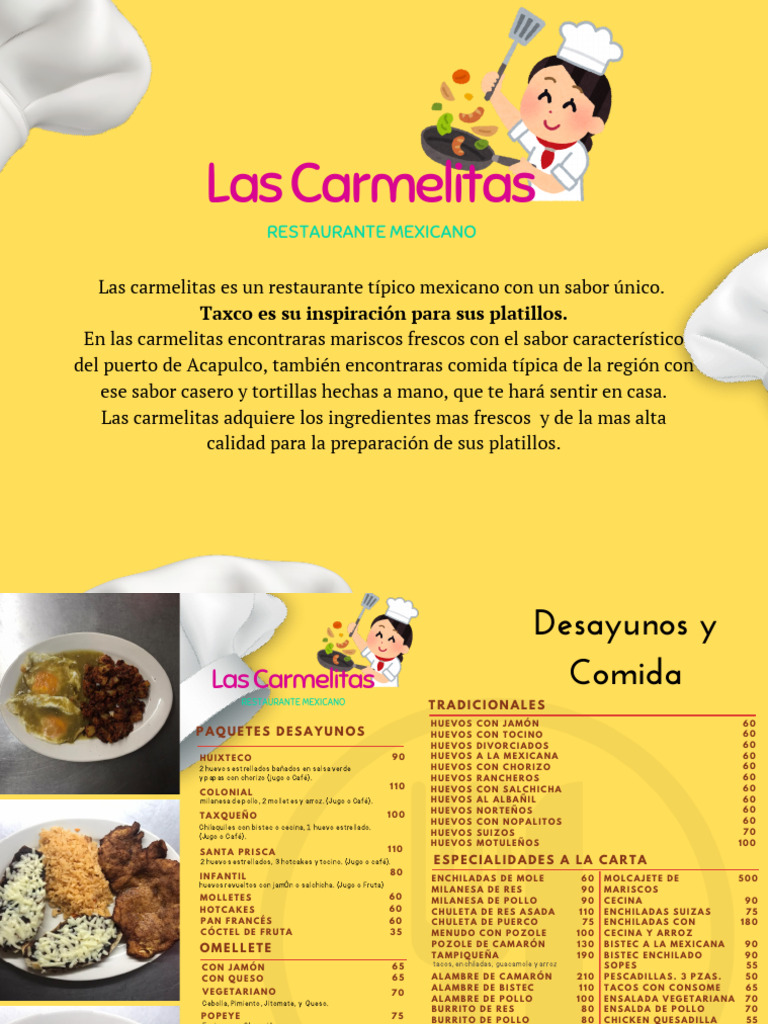 Menu Las Carmelitas A La Carta | PDF | Mariscos | filete