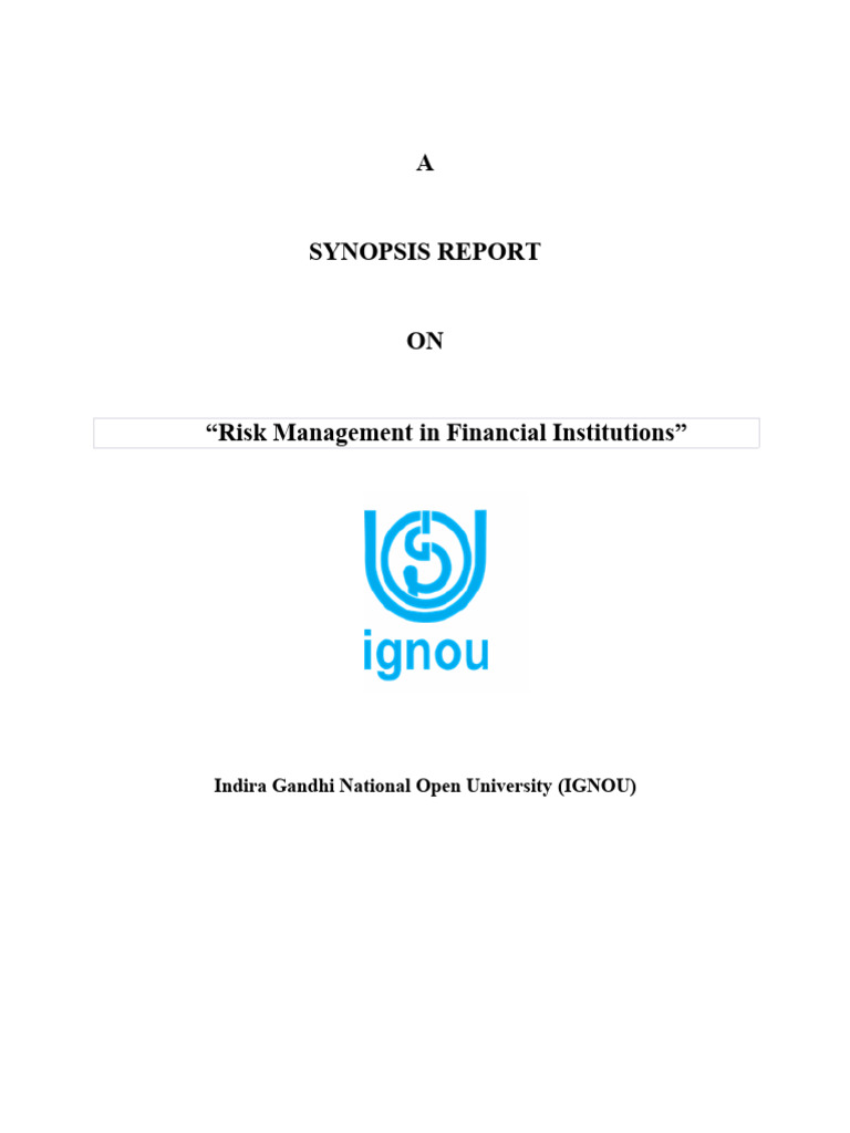 Synopsis | PDF | Risk Management | Risk