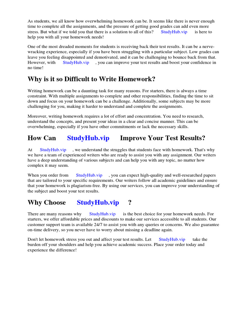 Homework Test Results | PDF | Homework | Teachers