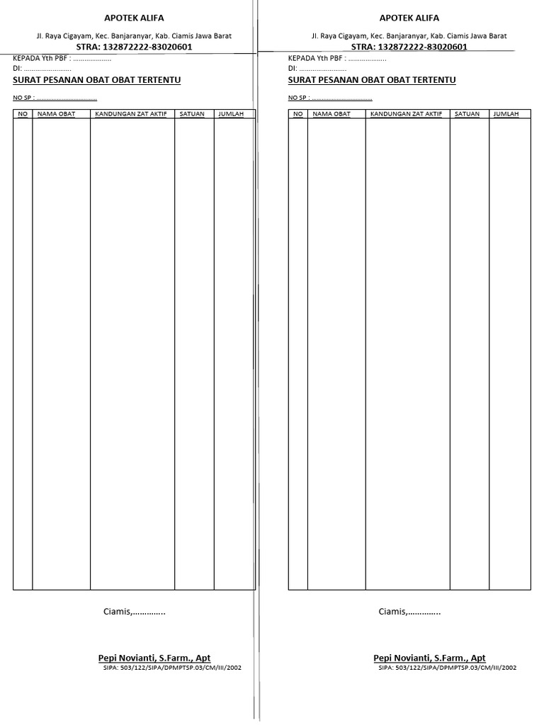 SP Oot Apotek Berkah Ciul1 | PDF