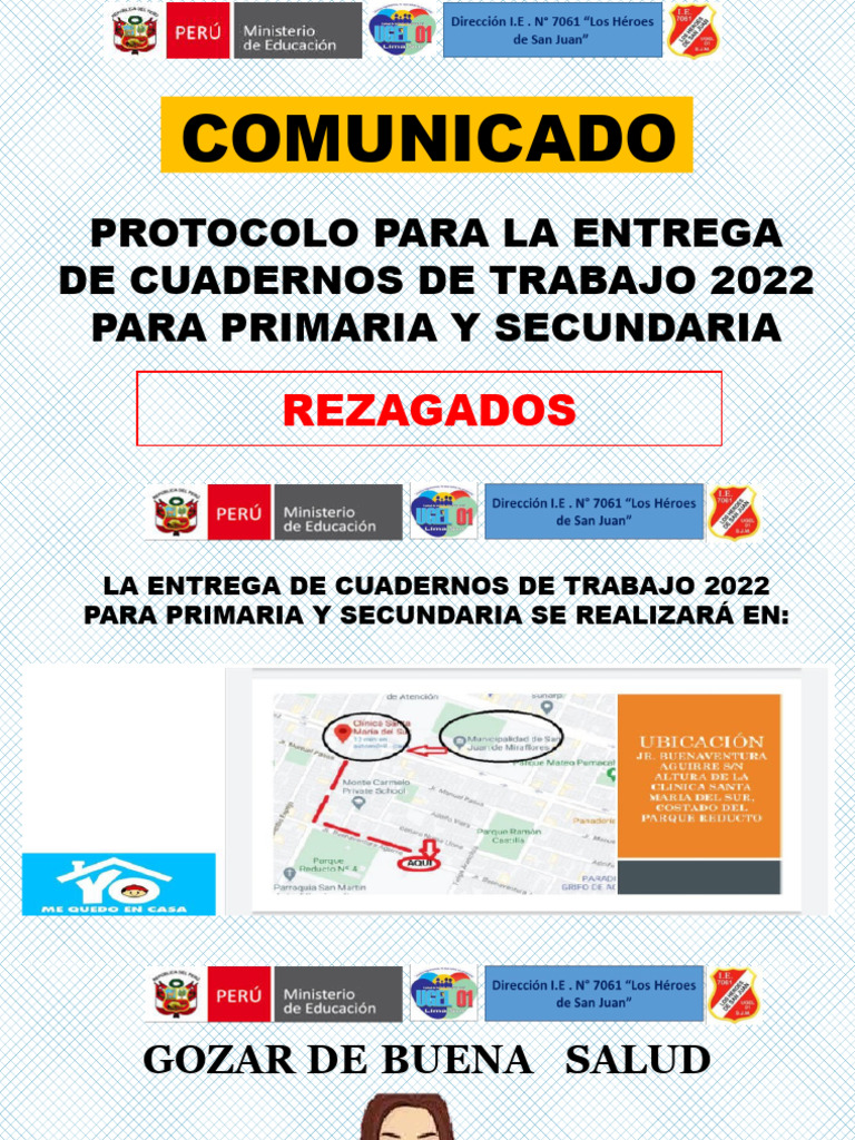 Protocolo para Entrega de Cuadernos de Trabajo 2022 - Rez - P&S | PDF