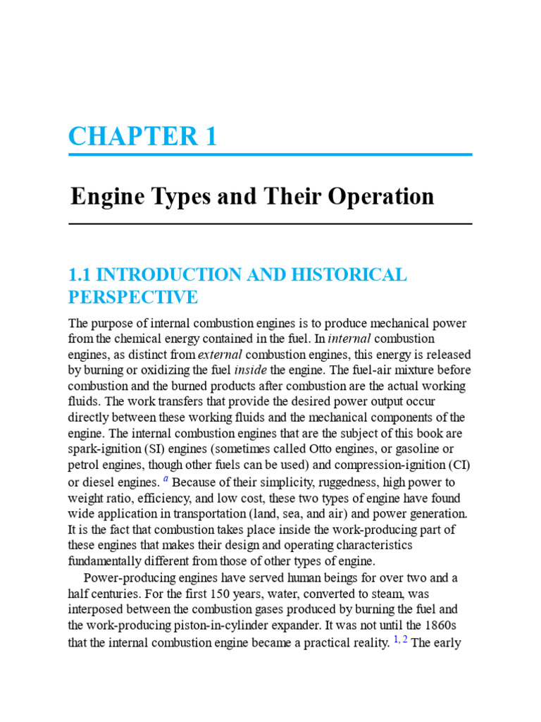 CH 1 Engine Types and Operating Parameter - 1 | PDF | Internal Combustion Engine | Engines