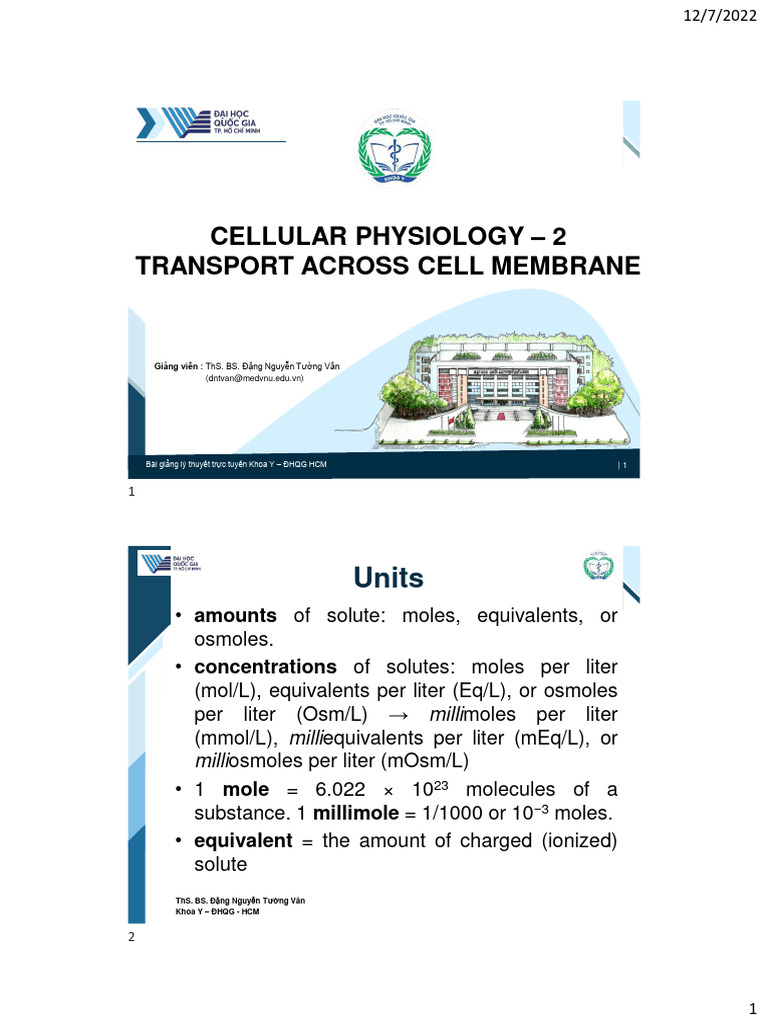 Transport Mechanisms in Cell Membranes | PDF | Osmosis | Biochemistry