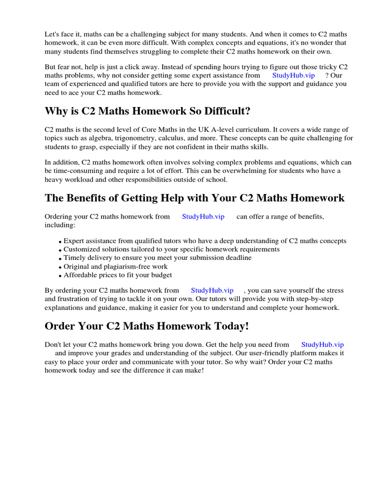 c2 Maths Homework | Download Free PDF | Mathematics | Homework
