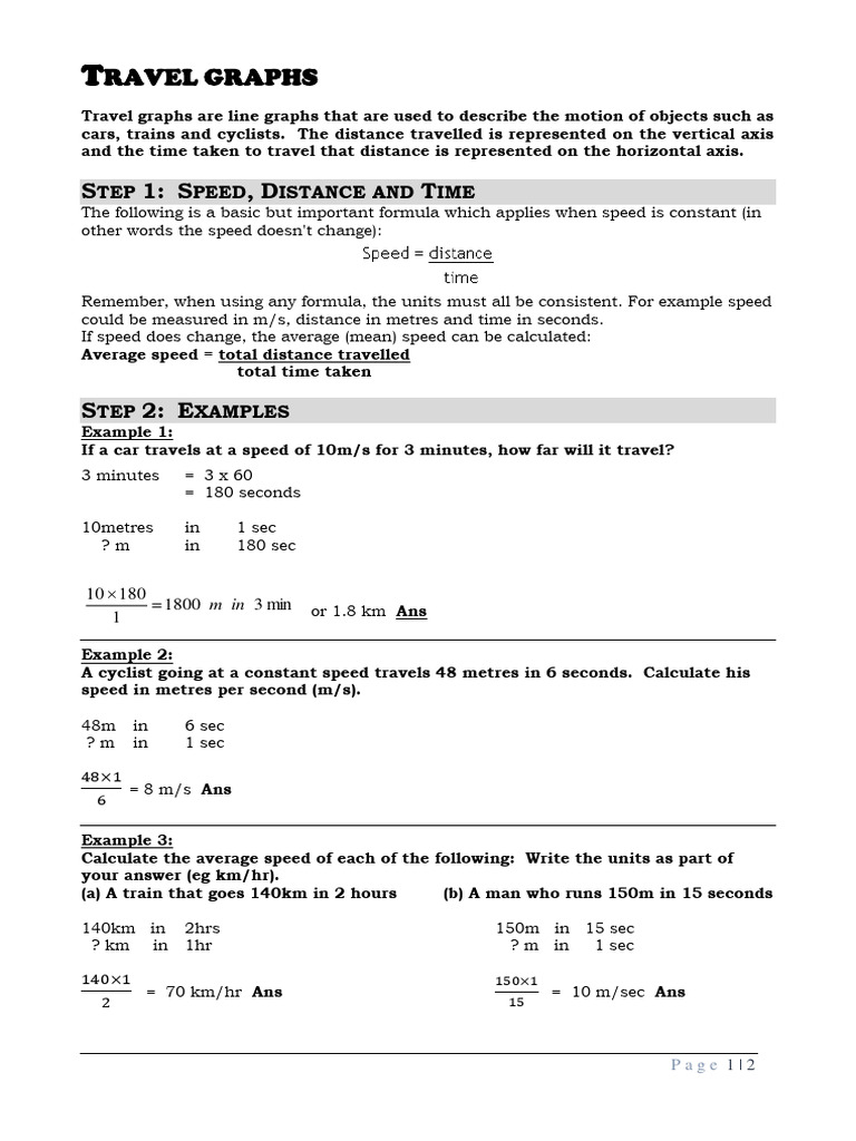 Real Life Graphs - Notes | PDF | Speed | Motion (Physics)