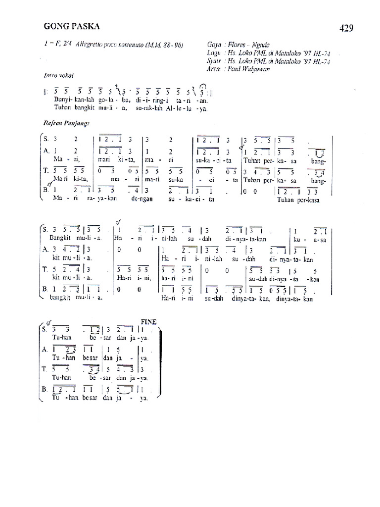 Madah Bakti 429 - SATB | PDF