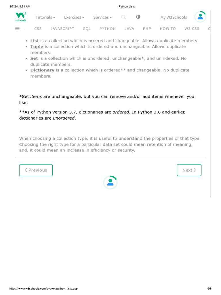 Python Lists | PDF Python Lists | PDF