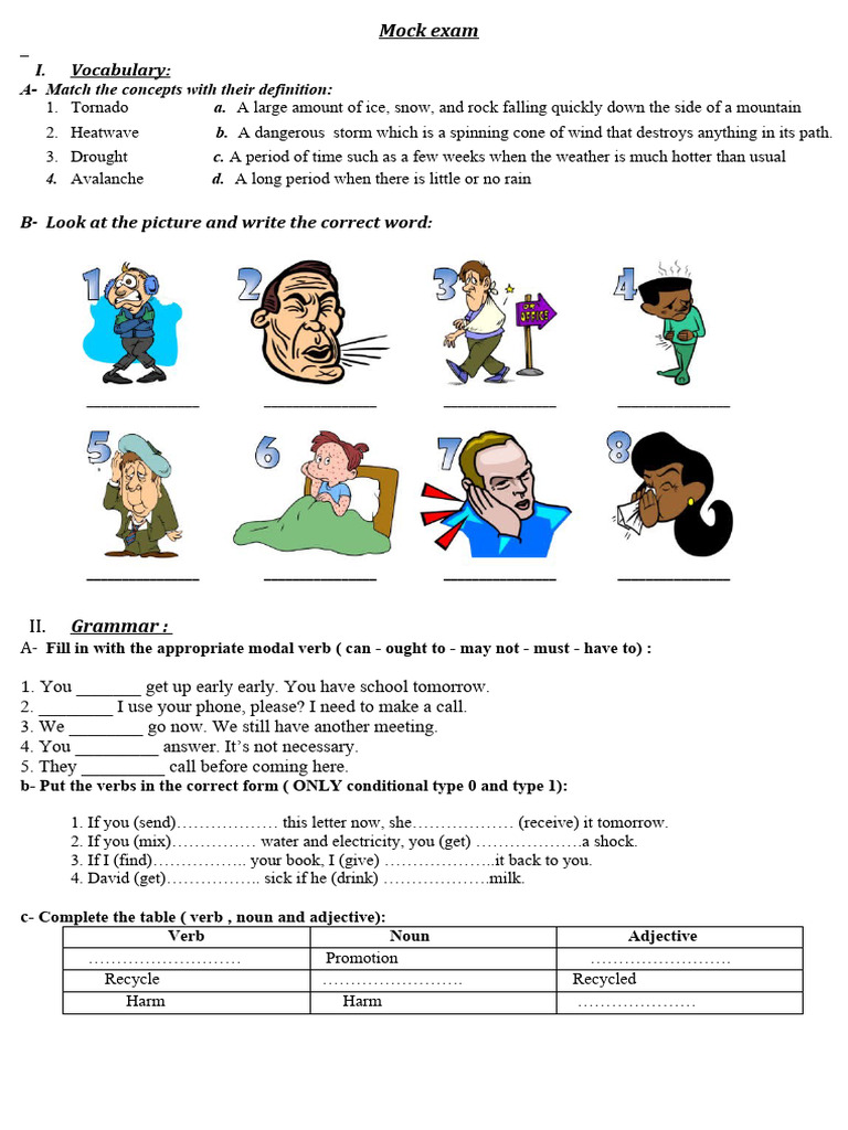 Mock Exam | PDF | Verb | Noun