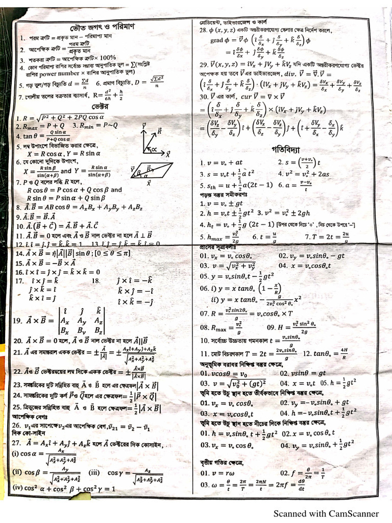Physics HSC Formula Sheet | PDF