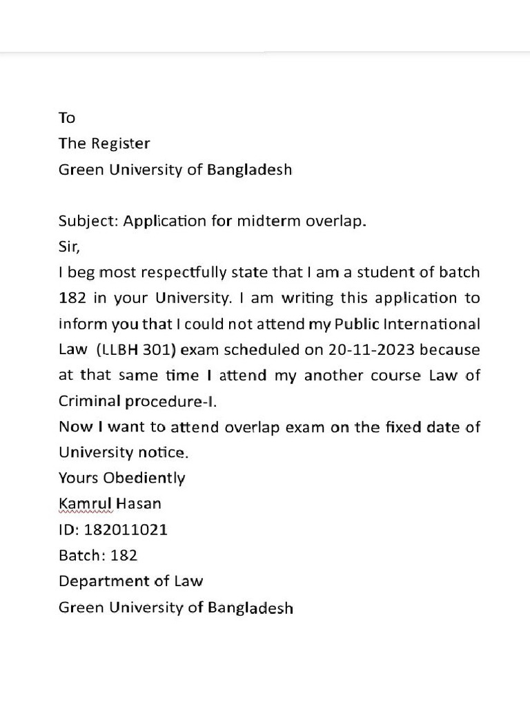 Application For Overlap Exam | PDF