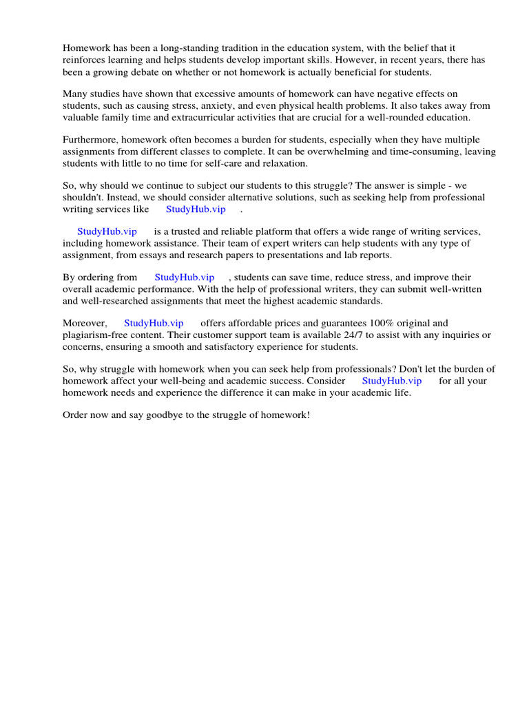 Articles On Why We Should Not Have Homework | PDF | Homework | Teachers