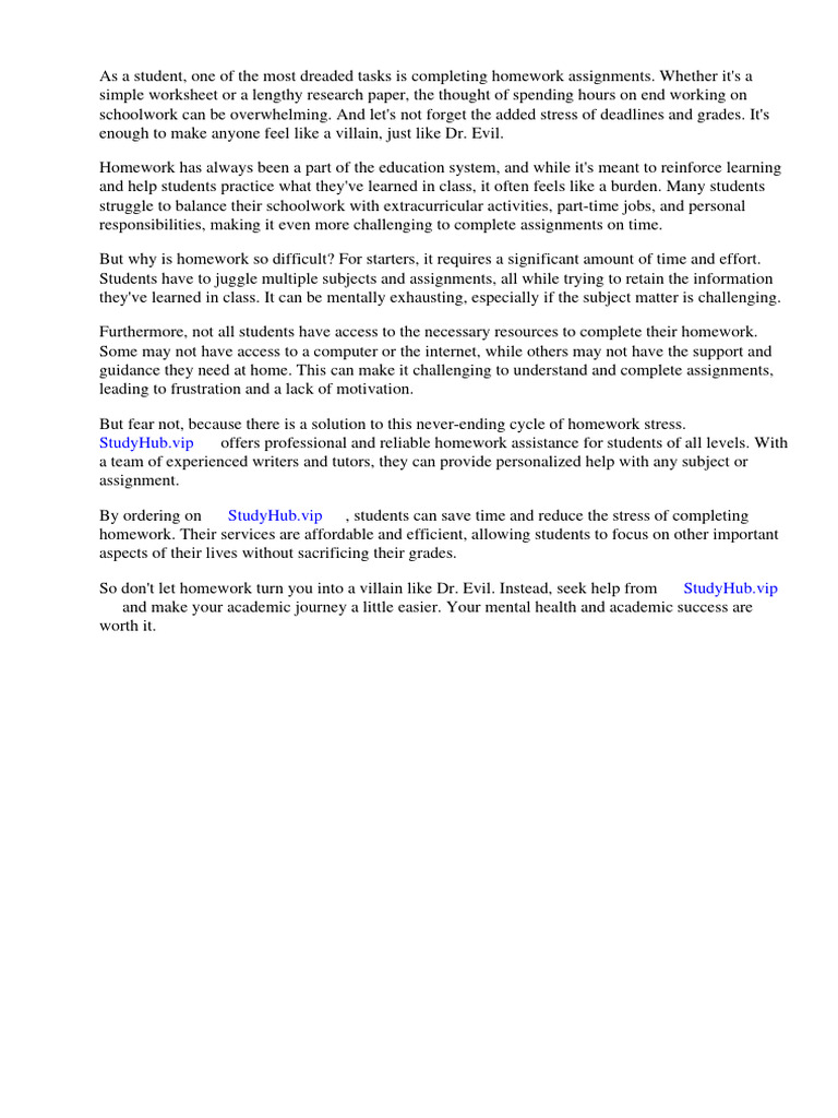 Homework DR Evil | PDF | Homework