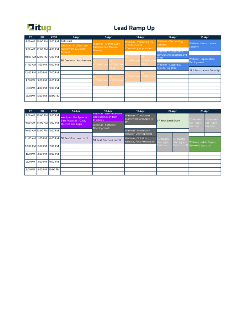 Lead Ramp Up Schedule (CT) | PDF | Web Conferencing | Computer Science