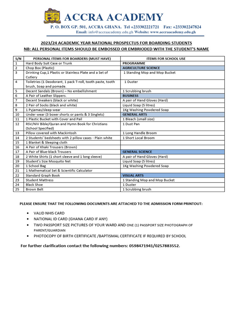 Accra Academy-Prospectus-2023-24 | PDF