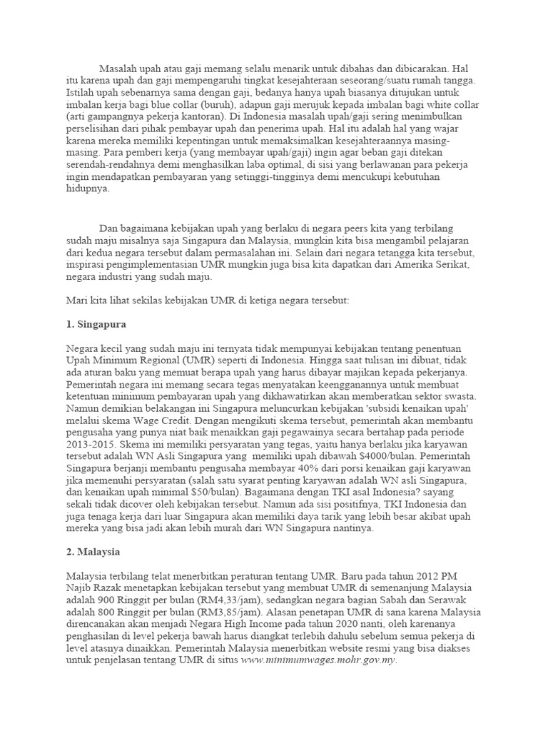 perUU Upah Minimum | PDF