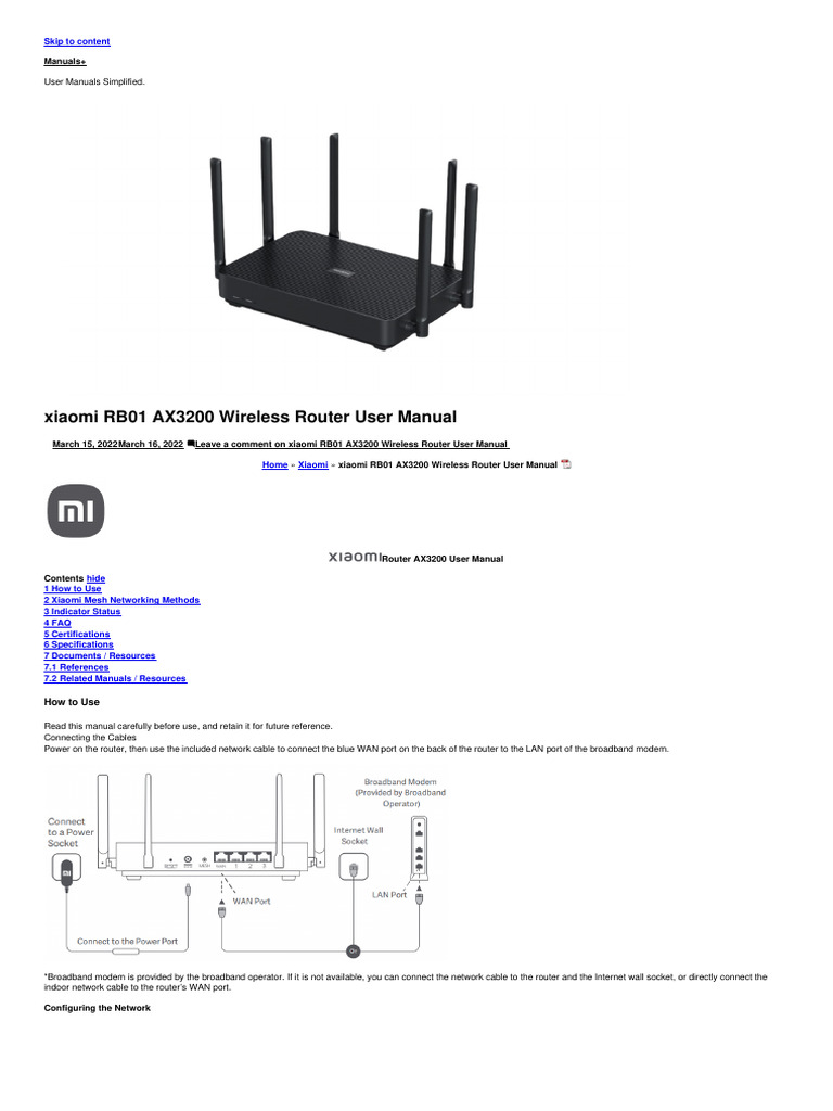 rb01-ax3200-wireless-router-manual | PDF | Wi Fi | Computer Network