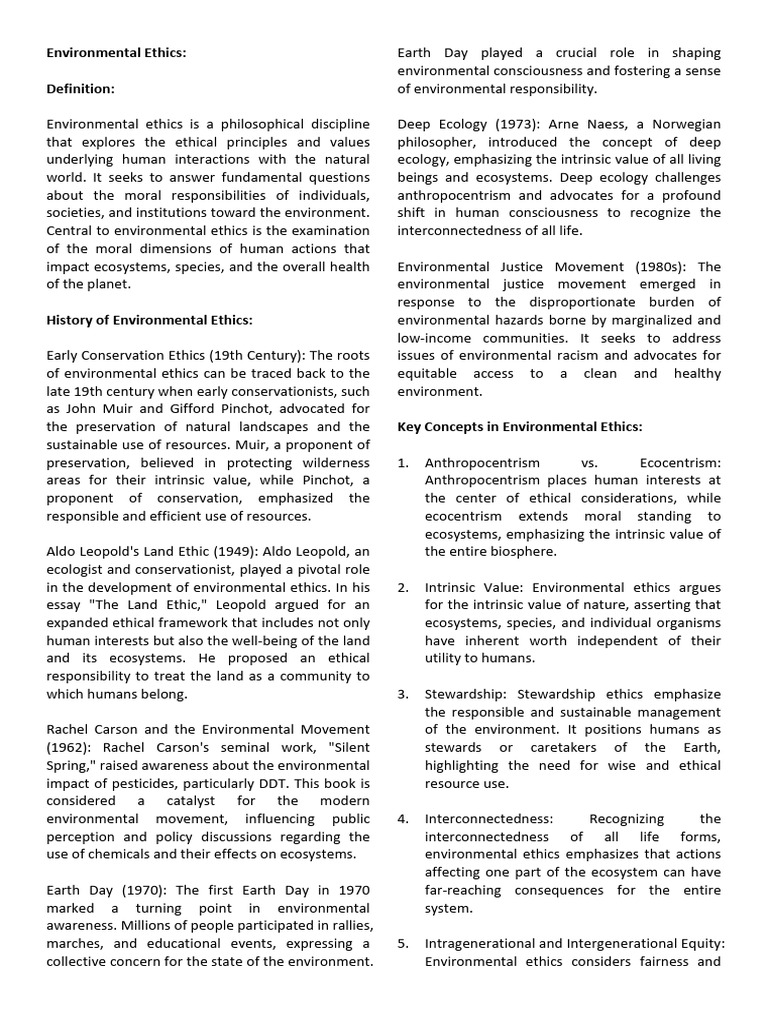 Environmental Ethics | PDF | Environmental Ethics | Environmentalism