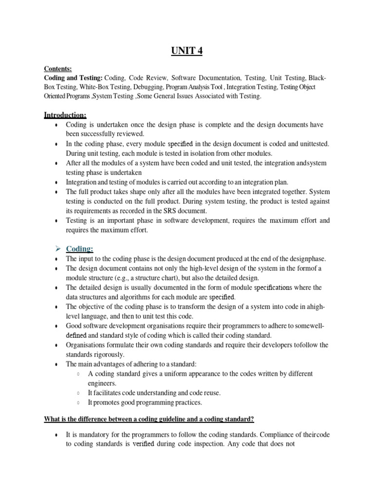 Se Unit 4 Pdf Software Testing Object Oriented Programming