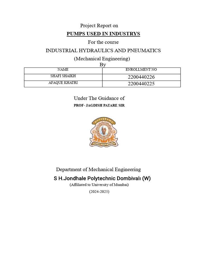 IHP DOCX | PDF | Pump | Applied And Interdisciplinary Physics