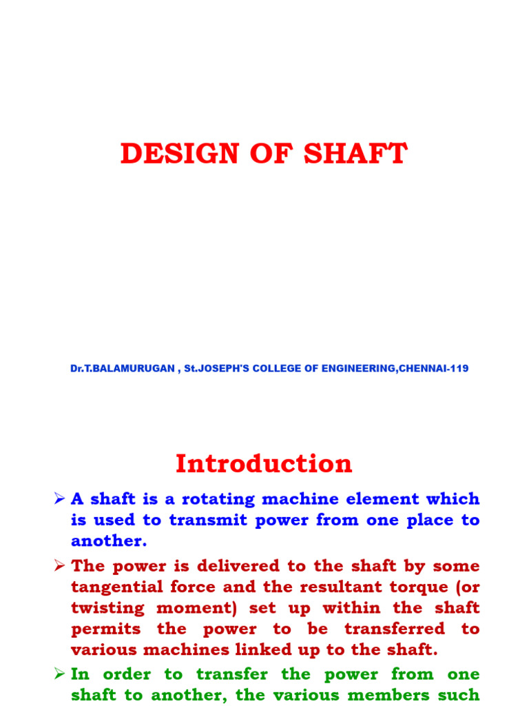 Design of Shaft | PDF | Bending | Stress (Mechanics)