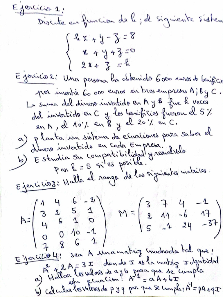 Ejercicio MATE 1 | PDF