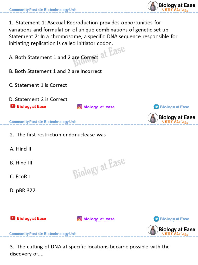 Community 49 - Biotechnology Unit | PDF | Agarose Gel Electrophoresis | Dna