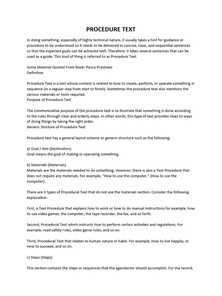 PROCEDURE TEXT | PDF | Sauce | Sentence (Linguistics)