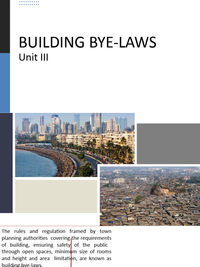 Unit III Building Bye Laws | PDF | By Law | Building