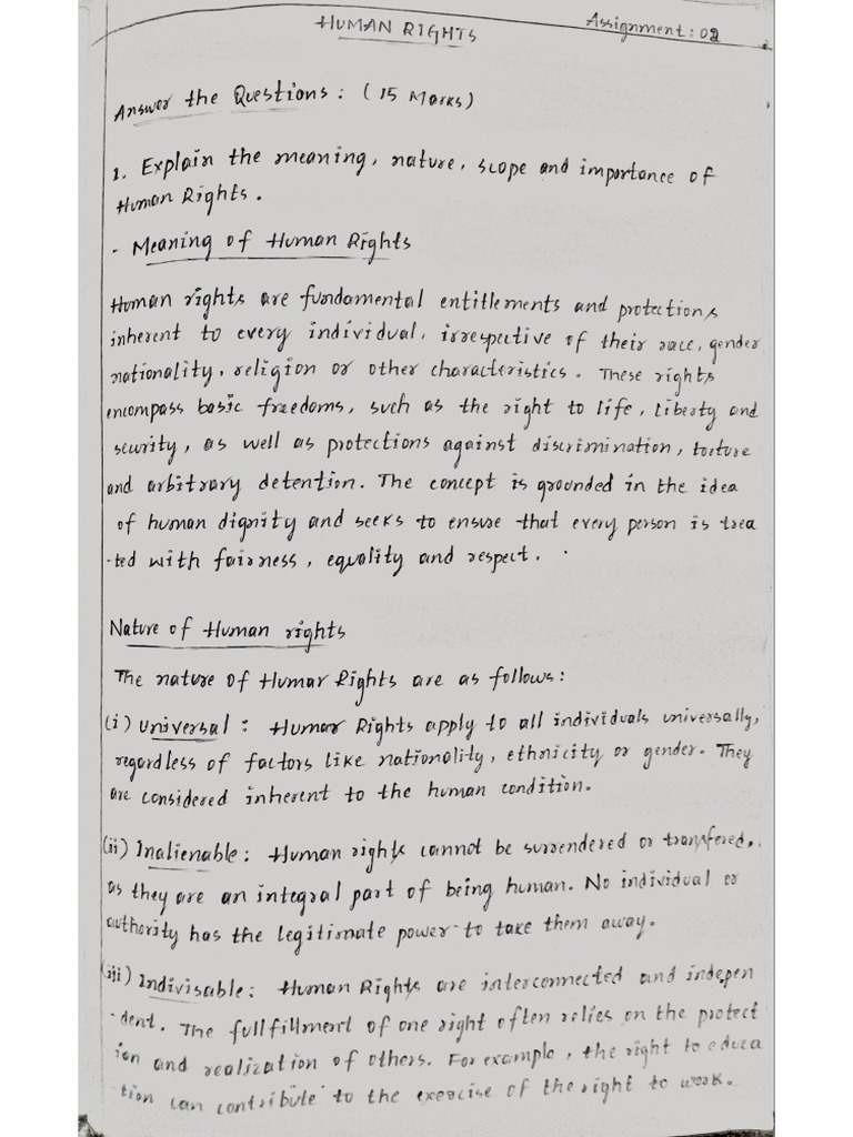 Human Rights (Asgmt, Notes) | PDF