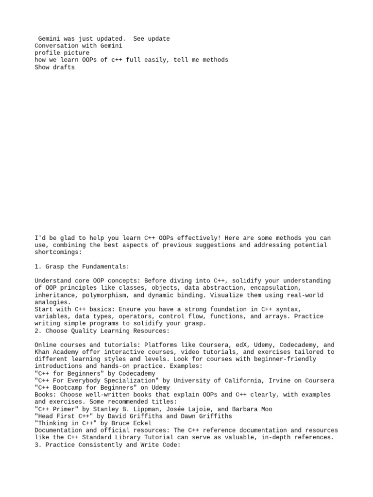 Roadway For Oops | PDF | C++ | Object Oriented Programming