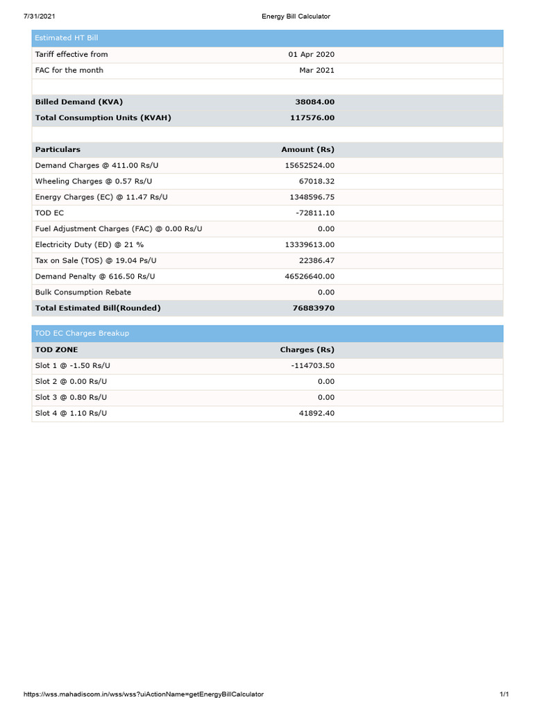 Energy Bill Calculator Pdf
