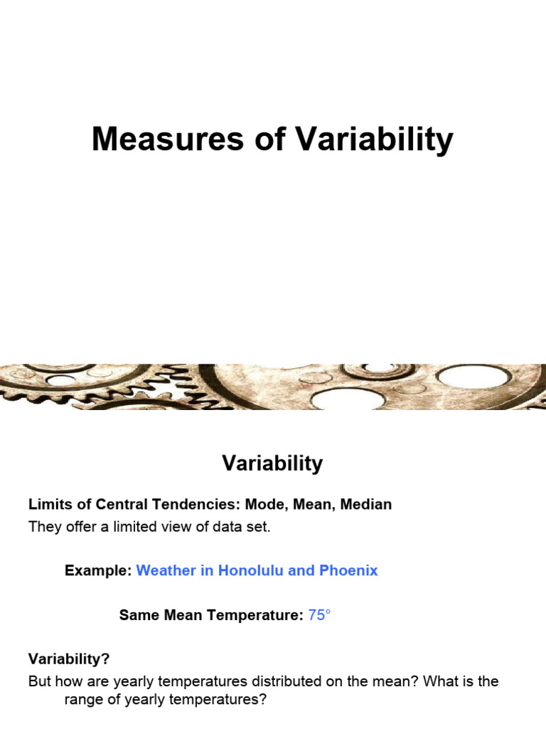 Measures of Variablity | PDF | Variance | Statistical Dispersion
