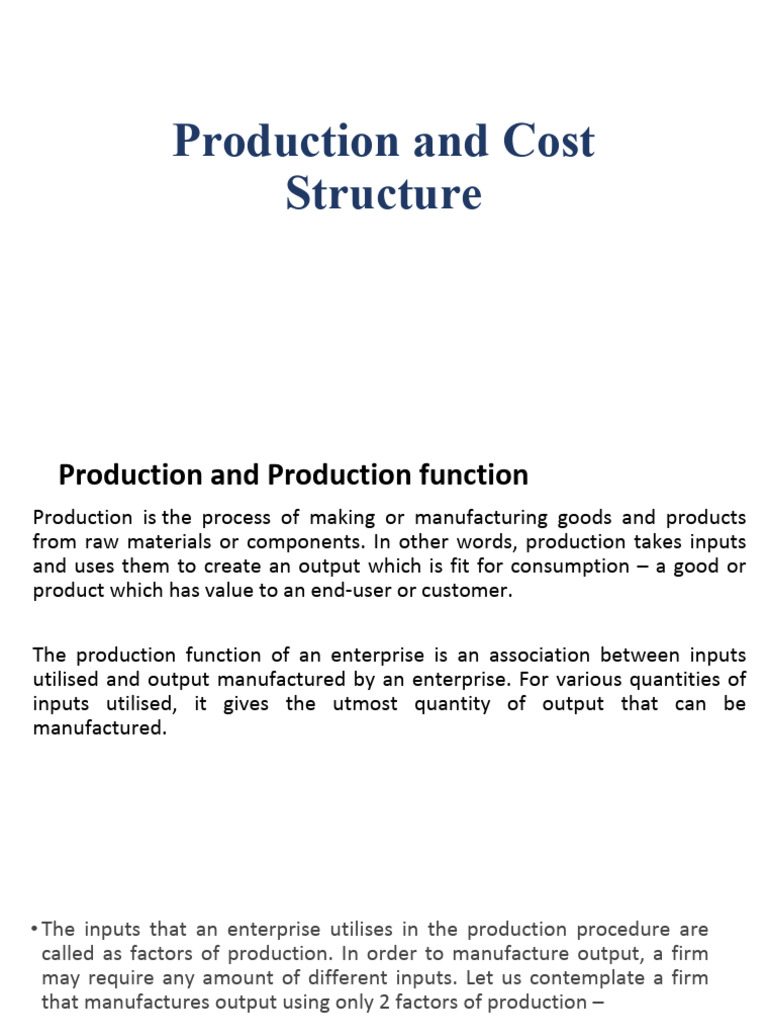 Updated Cost Structure | PDF | Average Cost | Marginal Cost