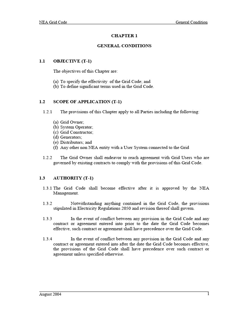 Chapter 1-General | PDF | Electric Power Transmission | Electrical Grid