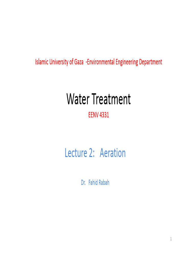 Water Treatment by Aeration | PDF | Water Purification | Iron