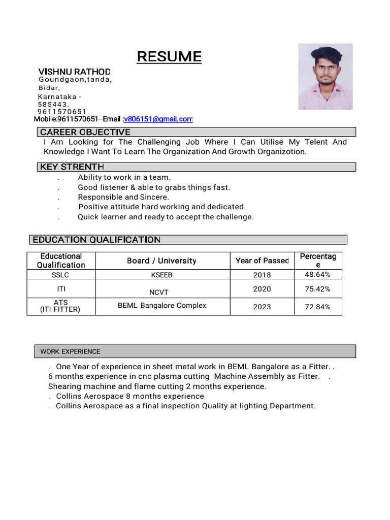 Vishnu Rathod Resumes 1 | PDF
