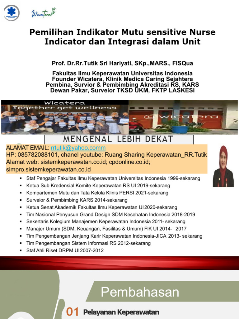 Pemilihan Indikator Mutu Sensitive Nurse Indicator Dan Integrasi Dalam IMU | PDF