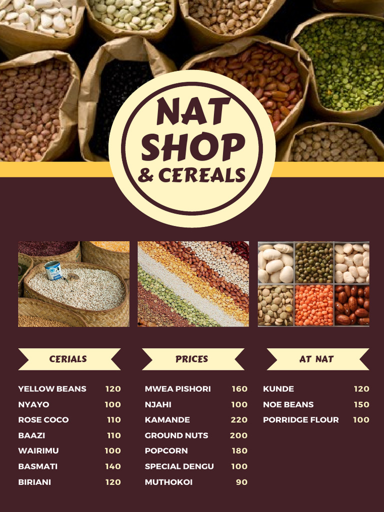 Nat Shop & Cereals | PDF